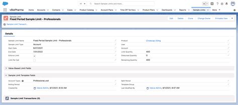 Using Sample Limit Templates