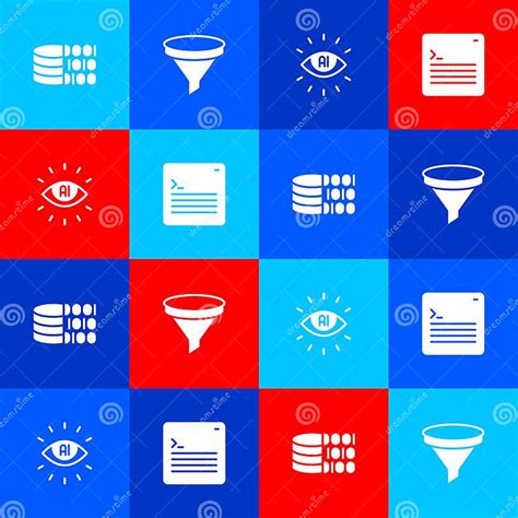 Set Binary Code Funnel Or Filter Artificial Intelligence Ai And Web