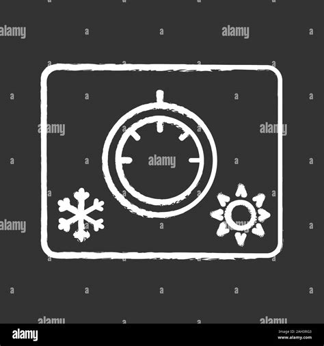 Climate Control Knob Chalk Icon Car Temperature Regulation Thermostat Isolated Vector