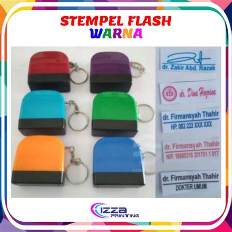 Jual ART P34J STAMPEL FLASH GANTUNGAN KUNCI 3x1 Stempel Dokter Bidan