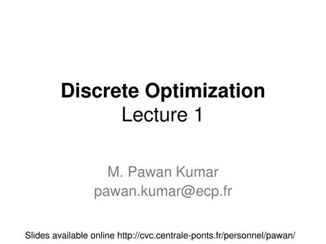 PPT Discrete Optimization Lecture PowerPoint Presentation Free