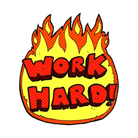 Hand Drawn Cartoon Work Hard Symbol 45063427 Png