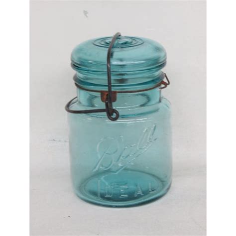 Blue Turquoise Ball Ideal Canning Mason Jar With Lid Wire Chairish