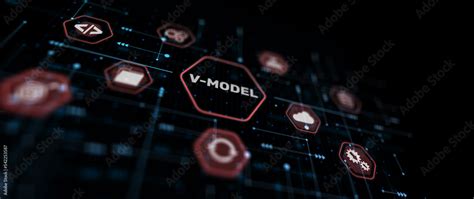 V Model System And Software Development Lifecycle Methodology Technology Concept Stock Photo