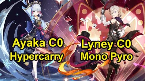 Ayaka C0 Hypercarry And Lyney C0 Mono Pyro Spiral Abyss Floor 12 Genshin