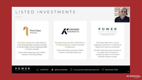 Power Metal Resources Investor Presentation December 2022 Uk Investor