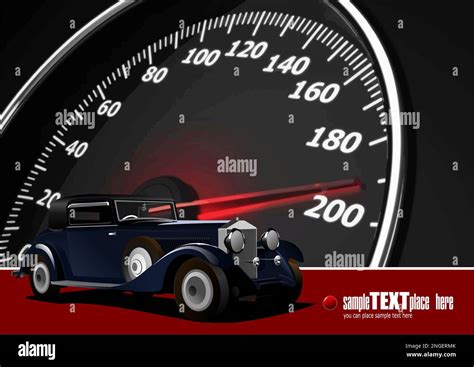 Vector 3d Illustration Of A Speedometer And Rarity Car Image Odometer Stock Vector Image And Art