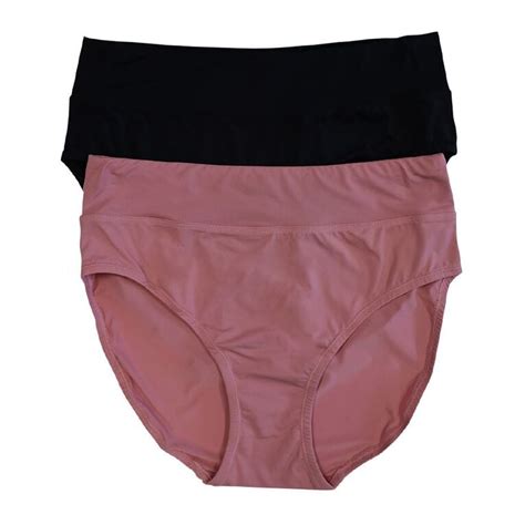 Underworks Womens Smooth Line Hi Cut Briefs 2 Pack Pink The Warehouse