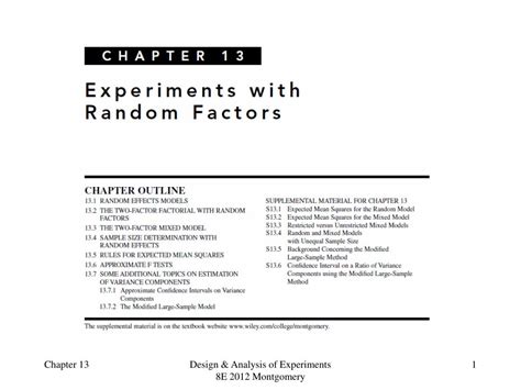 Ppt Design Of Engineering Experiments Experiments With Random