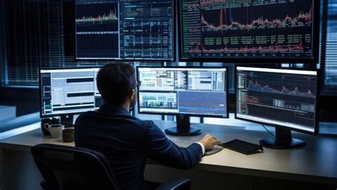 premium ai image side view of trader sitting at desk and analyzing