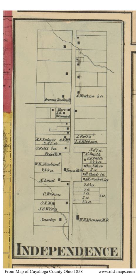 Independence Village Independence Ohio 1858 Copy C Old Town Map