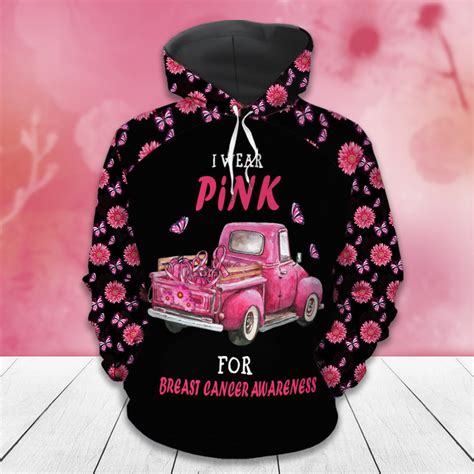 I Wear Pink For Breast Cancer Awareness All Over T Shirt And Hoodie
