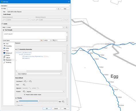 Labeling QGIS Labels Accessing Values That Were Created In The Geometry Generator As