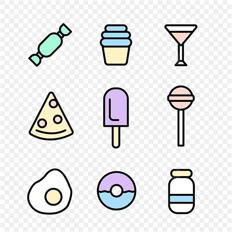 정크 푸드 귀여운 아이콘 팩 귀여운 아이콘 음식 삽화 Png 일러스트 및 벡터 에 대한 무료 다운로드 Pngtree