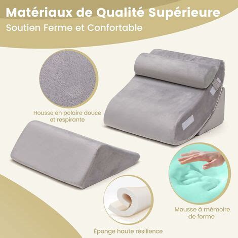 COSTWAY Ensemble dOreillers Compensés en Mousse à Mémoire Oreiller de