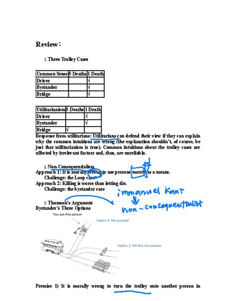 handout week 5 4 tutorial summary review： 1 three trolley cases