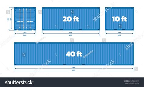 Common Container Sizes Standart Iso Sizes Stock Vector Royalty Free 1473903059