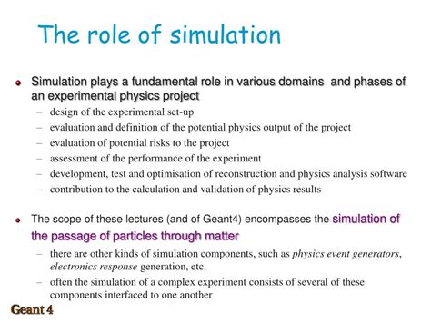 ppt a short course on geant4 simulation toolkit introduction
