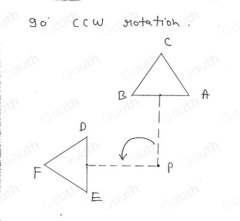 Solved Triangle ABC Is Rotated 90 Cour Arclockwise About Point P To