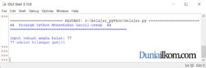 Latihan Program Python Menentukan Bilangan Ganjil Genap