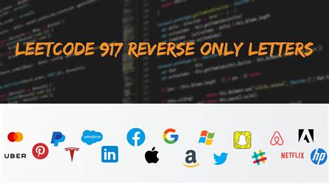 Leetcode 917 Reverse Only Letters Youtube