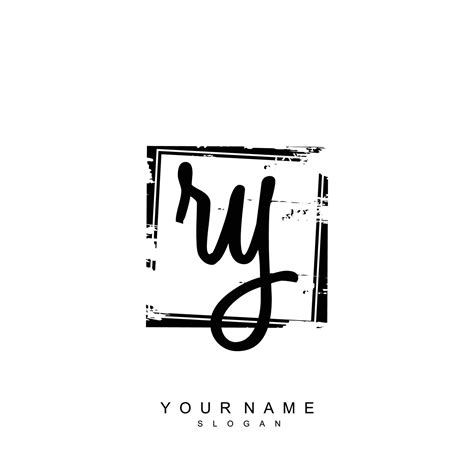 Initial Ry Monogram With Grunge Template Design 22000378 Vector Art At