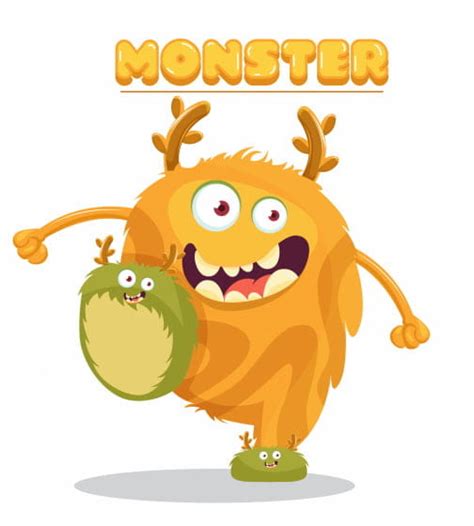 외계인 괴물 아이콘 재미있는 컬러 만화 스케치 Ai Eps Uidownload