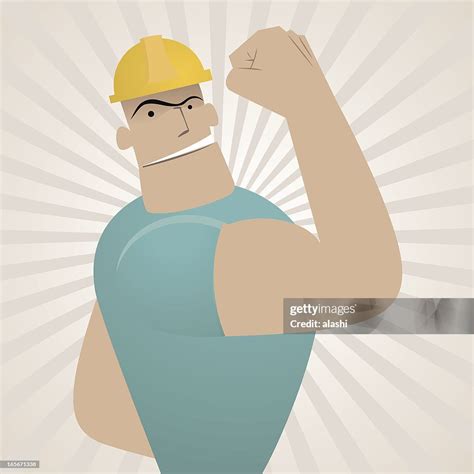 Strong Worker Showing Biceps High Res Vector Graphic Getty Images