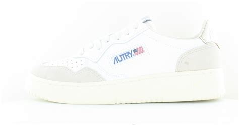 Autry 01 Suede Blanc Beige Or