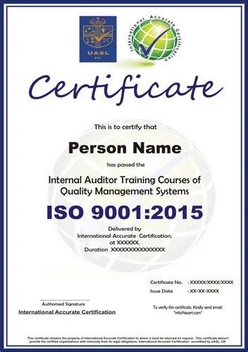 ISO Lead Auditor LA And Internal Audit IA Training In Rohini Delhi International