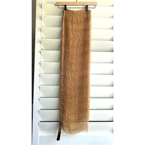 Coach Womens Sheer Scarf Snake Python Print Gold Co Gem