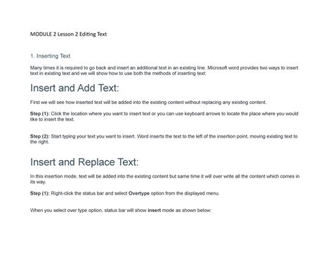 Module 2 Lesson 2 Editing Text Module 2 Lesson 2 Ediing Text 1