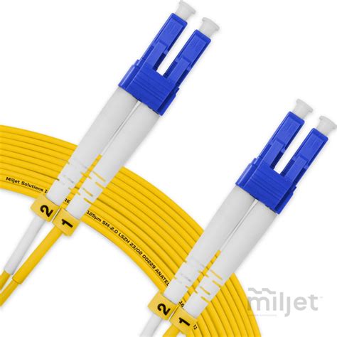 Cordão Óptico m LC UPC LC UPC SM OS Duplex mm LSZH Fibra Monomodo Miljet