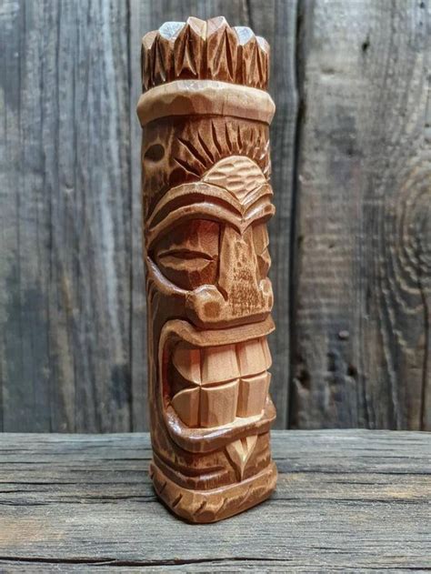 Hawaiian Tiki Statue Etsy Tiki Statues Tiki Decor Carving