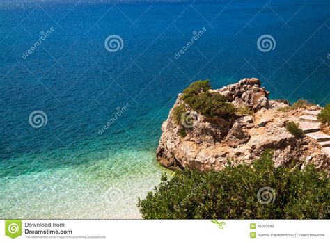 Praia De Porto Katsiki Na Ilha De Lefkada Foto De Stock Imagem De