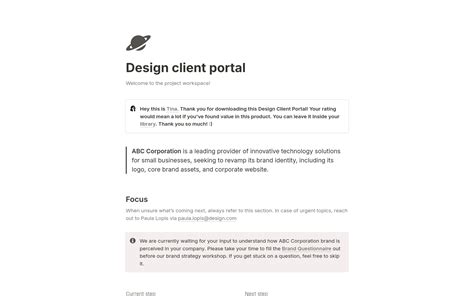 Design Client Portal Template Notion Marketplace