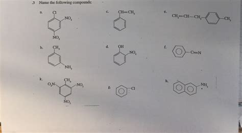 Solved Name The Following Compounds Chegg