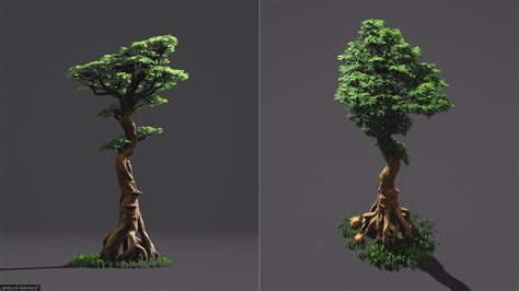Artstation Unreal Engine Props Stylized Trees Ghislain Girardot