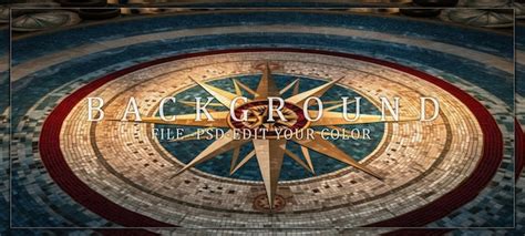 Mosaic Compass Rose Floor Design Premium Ai Generated Psd