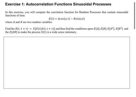 Exercise Autocorrelation Functions Sinusoidal Chegg
