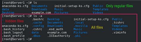 listing files and directories on linux