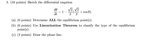 Solved 1 3 16 Points Sketch The Differential Euqation Do Chegg