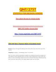 Qnt T Qnt T Qnt T Best Tutorials Guide Uopstudy Docx Qnt T Statistics For