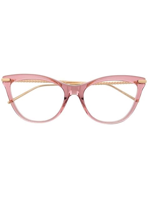 Boucheron Eyewear Crystal Rock Optical Glasses Gold Designer