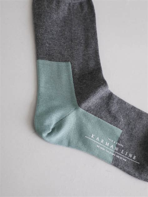 Karman Line カーマンライン｜gemini Heels（charcoal × Old Blue）切り替えソックス