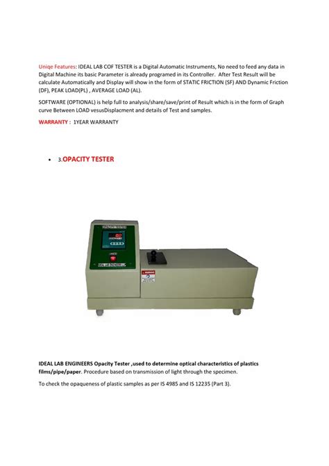 Digital Opacity And Transparency Tester At ₹ 75000piece Navi Mumbai