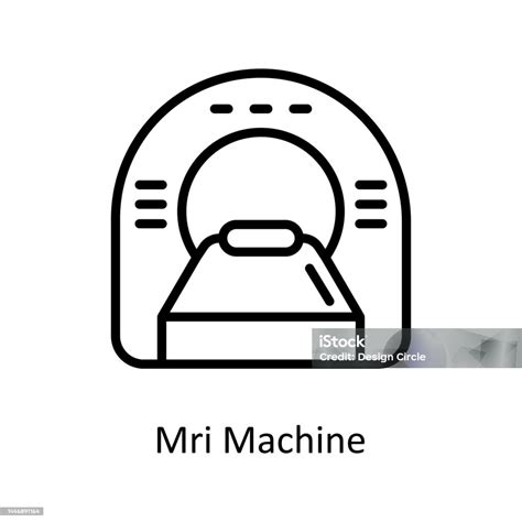 Mri 기계 벡터 개요 아이콘 디자인 그림입니다 흰색 배경에 의료 기호 Eps 10 파일 Mri 스캐너에 대한 스톡 벡터 아트
