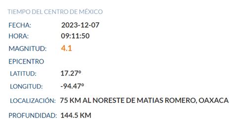 Temblor HOY 7 de diciembre de cuánto fue el último sismo en México