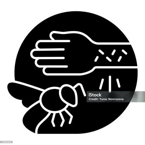 Wasp Sting Allergy Solid Icon Allergy Concept Allergies To Insect Stings Sign On White