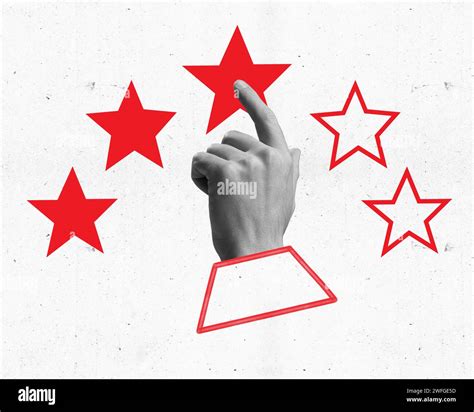 Modern Aesthetic Artwork Hand In Black And White Filter Exposes Red